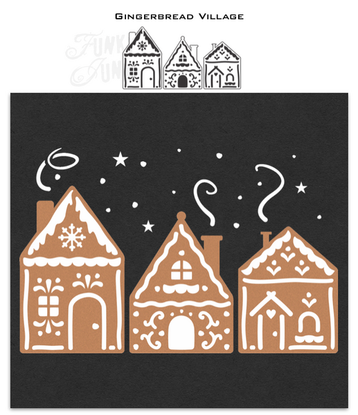 Gingerbread Village stencil - Funky Junk's Old Sign Stencils