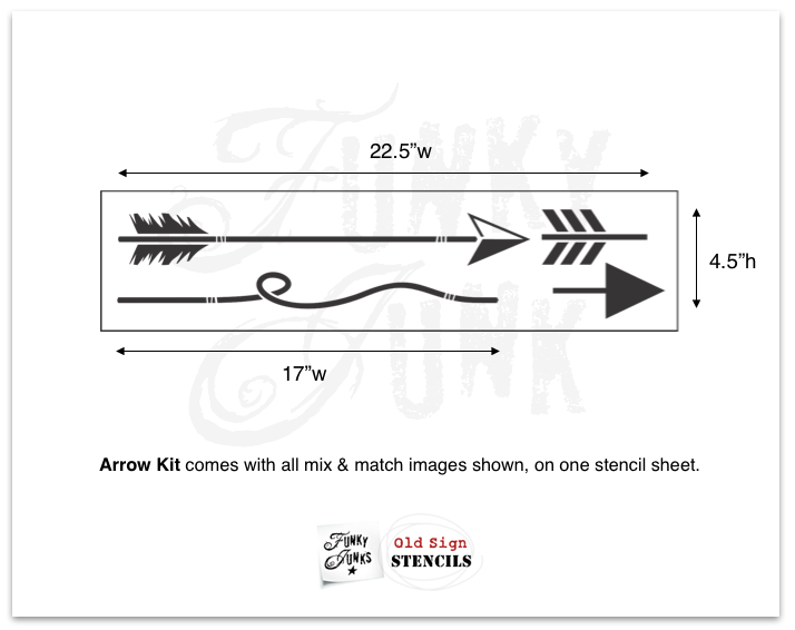 Arrow Kit stencil by Funky Junk's Old Sign Stencils