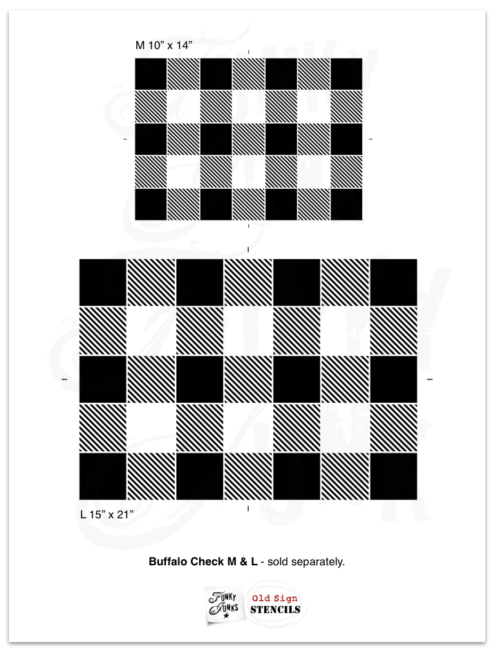 Buffalo Check Stencil by Funky Junk's Old Sign Stencils