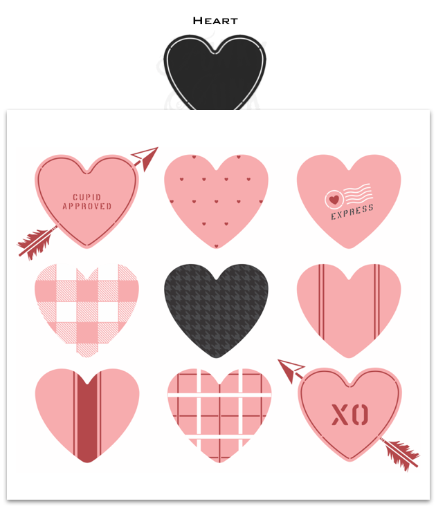 fancy heart stencil