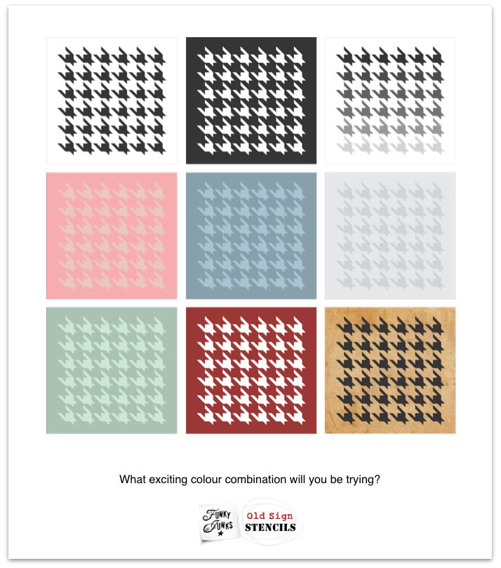 Houndstooth stencils by Funky Junk's Old Sign Stencils